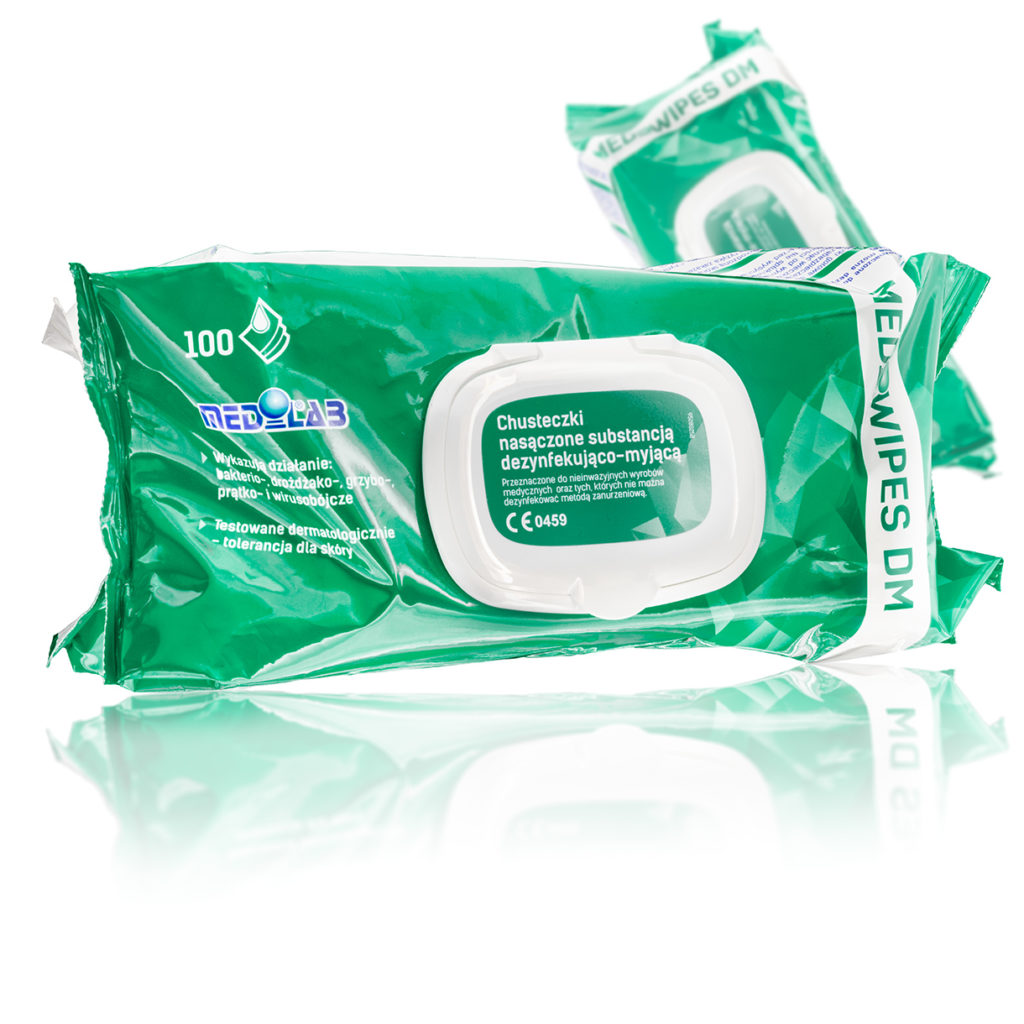 Chusteczki dezynfekująco-myjące (flow-pack100szt.) MEDIWIPES DM - Star Lash
